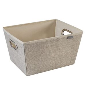 simplify medium grommet bin in faux jute storage basket, beige