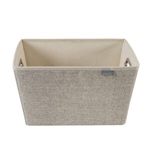 Simplify Medium Grommet Bin in Faux Jute Storage Basket, Beige