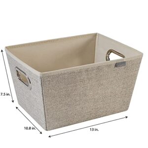 Simplify Medium Grommet Bin in Faux Jute Storage Basket, Beige