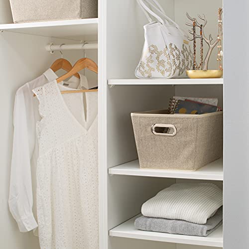 Simplify Medium Grommet Bin in Faux Jute Storage Basket, Beige