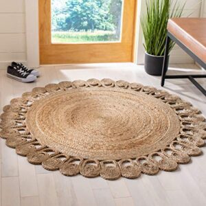 safavieh natural fiber round collection 3′ round natural nfb252a handmade boho country charm jute area rug