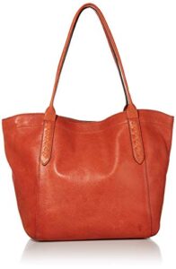 frye womens reed shoulder tote bag, burnt orange, one size us