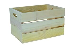 poole & sons wooden storage crate with hand holes, 14 x 10 x 9 inside dimensions