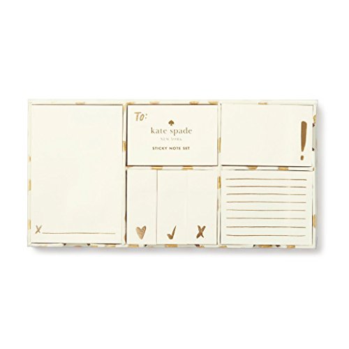 Kate Spade New York Women's Sticky Note Set, Flamingo Dot Gold (176255)