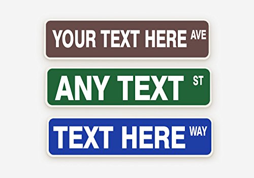 BRGiftShop Personalized Custom Name Aluminum 4"x13.5" Street Sign Green