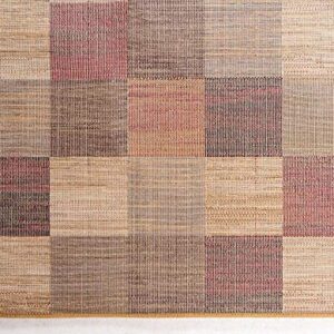 Unique Loom Barista Collection Modern, Rustic, Geometric, Squares, Urban, Warm Colors Area Rug, 2' 2" x 6' 0", Multi/Beige