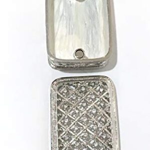 Rectangular Silver Rhinestones Wedding Arras Box & Unity Coins Arras de boda