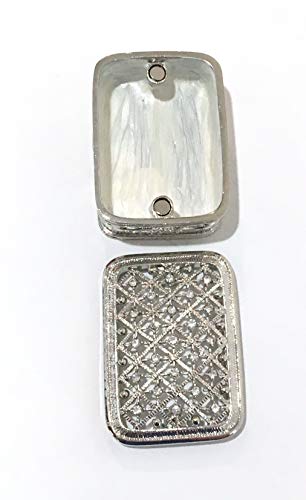 Rectangular Silver Rhinestones Wedding Arras Box & Unity Coins Arras de boda