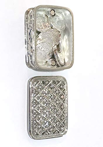 Rectangular Silver Rhinestones Wedding Arras Box & Unity Coins Arras de boda