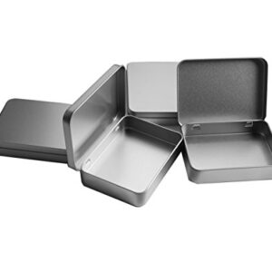 Walkingpround 12 Pack Empty Tin Box Storage Containers Metal Silver Rectangular for Candy Tins Gift Card Holder Box