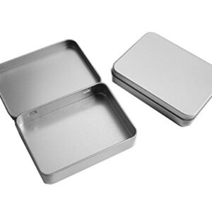 Walkingpround 12 Pack Empty Tin Box Storage Containers Metal Silver Rectangular for Candy Tins Gift Card Holder Box