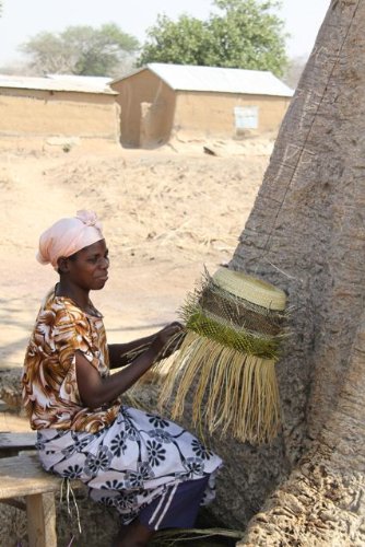 Fair Trade Ghana Bolga African Dye-Free Fully Shaped Market Basket 14-16" Across, 20267, Made in Bolga, Ghana, West Africa Exclusively for: Fair Trade Gifts and Home Decor