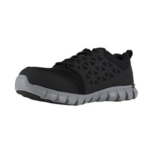 reebok mens sublite cushion work safety toe athletic work industrial construction shoe, black, 17 us