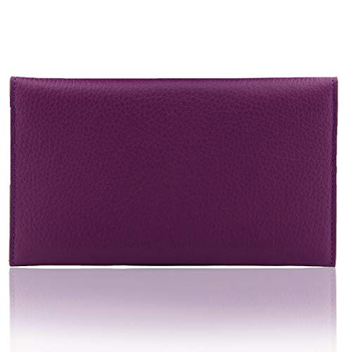 Otto Angelino Slim Genuine Leather Wallet Clutch - Multiple Slots Money, ID, Cards, Smartphone, RFID Blocking - Unisex