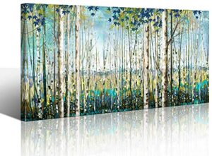 pogusmavi green view white birch forest canvas painting wall art decor nature plant picture wildlife trees landscape artwork home living room bedroom office wall decoration wall art