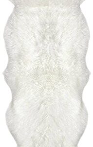 nuLOOM Sheepskin Natural Double Pelt Shag Accent Rug, 1' 10" x 5' 7", Natural