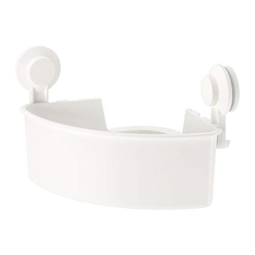 Ikea 304.003.08 White TISKEN White Suction Corner Shelf Unit with Cups 304.003.08 by Ikea