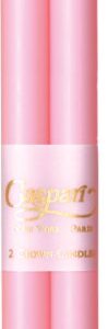 Caspari - Fancy 10-Inch Taper Dripless, Smokeless, Candlesticks, Petal Pink, Set of 2