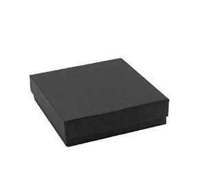 16 pack cotton filled matte black color jewelry gift and retail boxes 3.5 x 3.5 x 1 inch size by r j displays