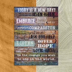 Creative Products Today is a New Day Wood Wall Art Print by Marla Rae 16 x 12