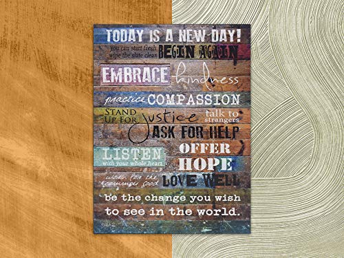 Creative Products Today is a New Day Wood Wall Art Print by Marla Rae 16 x 12