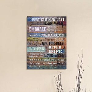 Creative Products Today is a New Day Wood Wall Art Print by Marla Rae 16 x 12