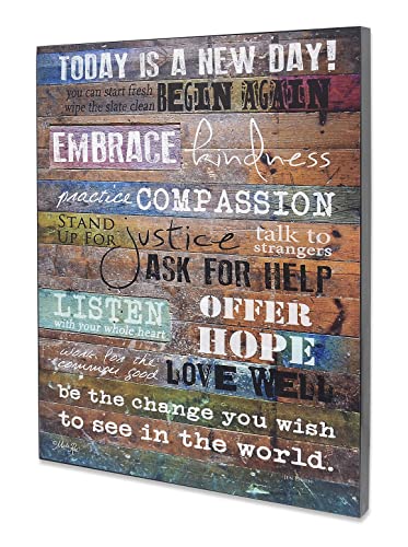 Creative Products Today is a New Day Wood Wall Art Print by Marla Rae 16 x 12