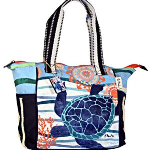 Seaside Treasures Blue Turtle Shoulder Tote Bag