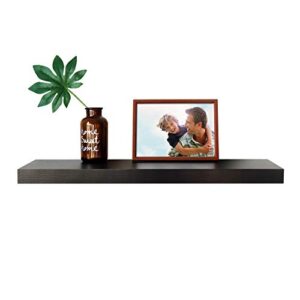 welland 12″ deep espresso floating shelf, wall shelf display floating shelf, 35.43″ l x 11.81″ d x 2″ t, deeper than others, espresso