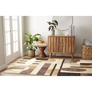 Home Dynamix Tribeca Jasmine Modern Area Rug, Abstract Brown/Beige 5'2"x7'2"