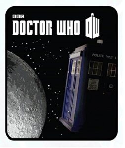 doctor who “tardis moon comfy fleece blanket throw 50×60