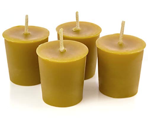 Alternative Imagination Premium 100% Pure, Natural Beeswax Votive Candles - Pack of 4