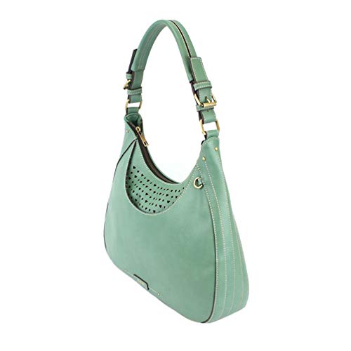 Chala Paw Print Ivory Sweet Hobo Tote Shoulder Bag, Dog Lovers Gift (Teal)