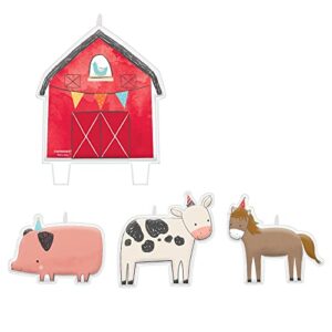 barnyard birthday birthday candle set | multicolor | 4 pcs