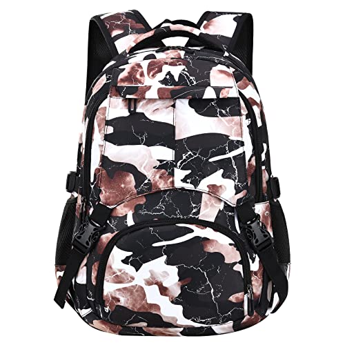 Camo School Backpack for Campus Camping Travel Hiking (Camo Brown)