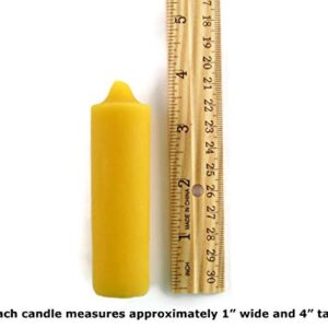 Eight (8) Hand Poured Solid Beeswax Candles in Natural - Each Candle Measures Approximately 1" x 4" - 100% Beeswax Candles by Toadily Handmade - Made in The USA