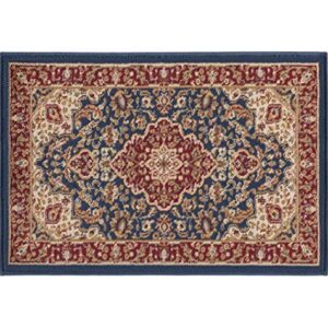 Kirsten Traditional Oriental Navy Scatter Mat Rug, 2' x 3'