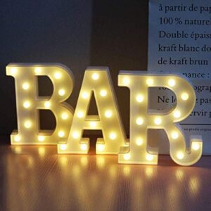 bar – illuminated marquee bar sign – lighted led marquee word sign – pre-lit pub bar sign light battery operated (23.03-in x 8.66-in)