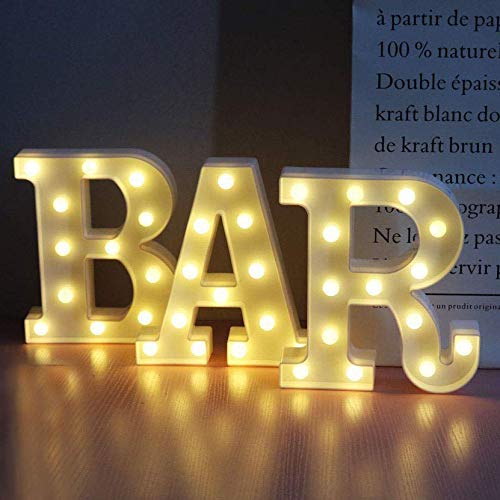 BAR - Illuminated Marquee Bar Sign - Lighted LED Marquee Word Sign - Pre-Lit Pub Bar Sign Light Battery Operated (23.03-in x 8.66-in)