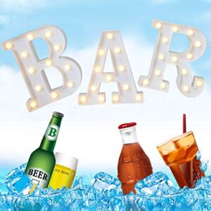 BAR - Illuminated Marquee Bar Sign - Lighted LED Marquee Word Sign - Pre-Lit Pub Bar Sign Light Battery Operated (23.03-in x 8.66-in)