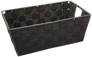 whitmor 6581-2712-blk woven strap small shelf tote black