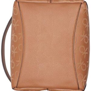 Calvin Klein Denver Perforated Montego Logo Hobo Shoulder Bag, Caramel Perf