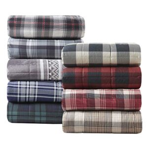 Woolrich Brewster Luxury Softspun Down Alternative Filled Throw Navy Green 50x70 Plaid Premium Soft Cozy Cozy Spun For Bed, Couch or Sofa