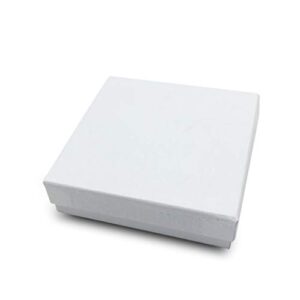 TheDisplayGuys 25-Pack #33 Cotton Filled Cardboard Paper Jewelry Box Gift Case - Swirl White (3 1/2" x 3 1/2" x 1")