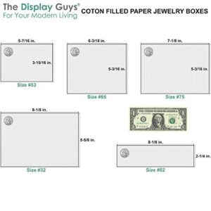 TheDisplayGuys 25-Pack #53 Cotton Filled Cardboard Paper Jewelry Box Gift Case - Matte Black (5 7/16" x 3 15/16" x 1")