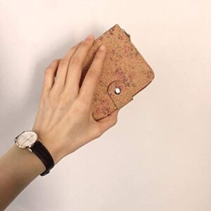 boshiho Vegan Cork Wallet, Women’s Purse Slim Zipper Design with Card Holder Coin Pocket Purse Eco-friendly Vegan Gift (Cork)