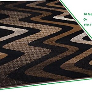 HR-Chocolate Brown/Beige/Mocha/Ivory/Abstract Area Rug Modern Contemporary Zigzag/Wave Design