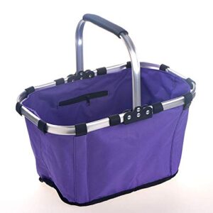 zlzl insulated folding shopping basket insulation basket picnic basket portable basket environmental picnic basket fast food basketce box healthy hamper,purple