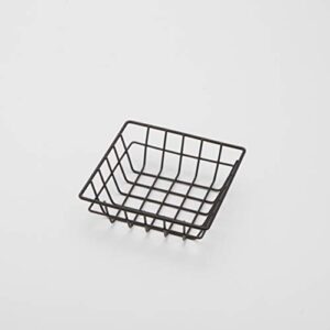 american metalcraft sqgb6 square wire grid basket, black, 6-inches