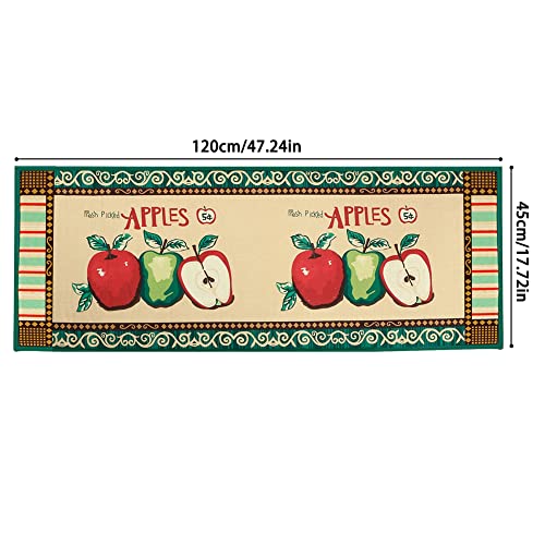 yazi Fabric Kitchen Mat Area Rug Fresh Picked Apples Non-Slip Rubber Backing Floomat,47x18 Inches